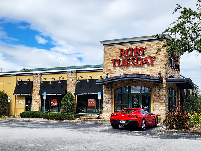 Even chain restaurants like Ruby Tuesday find themselves with better views in Clermont. That Corvette driver clearly knows where to enjoy a meal.