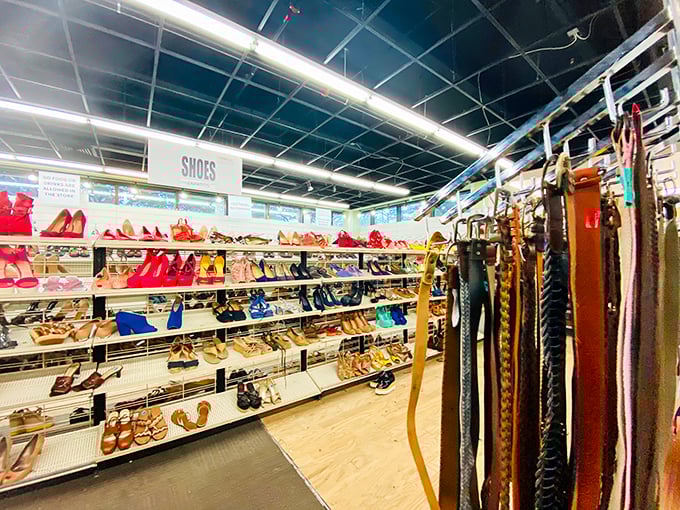 Shoe paradise! From practical sandals to "why did I ever think these were comfortable?" heels, all waiting for new adventures.