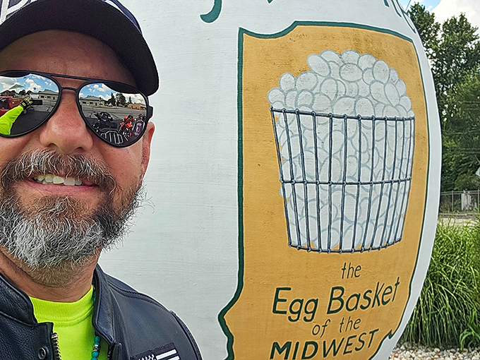 The obligatory egg selfie – because if you visited Mentone and didn't take a picture with the egg, did you really visit?
