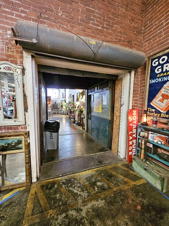 A portal between worlds. This doorway doesn't just lead to another section of antiques—it's a gateway to discovering treasures you never knew you needed.