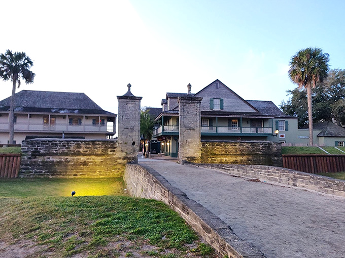 The historic city gate welcomes visitors through coquina pillars that have stood sentinel since colonial times – no password or secret handshake required.