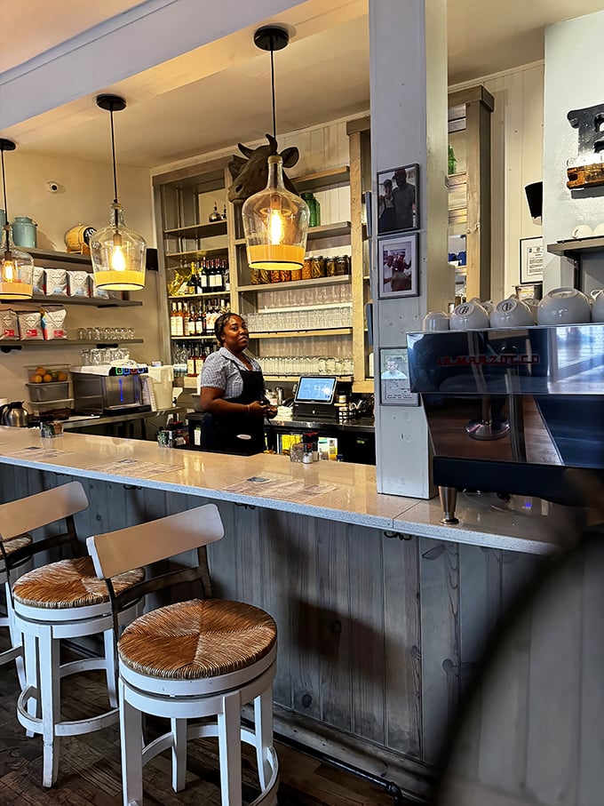 Where the magic happens—staff working behind the counter with the focus and precision of orchestra conductors, orchestrating your perfect breakfast experience.