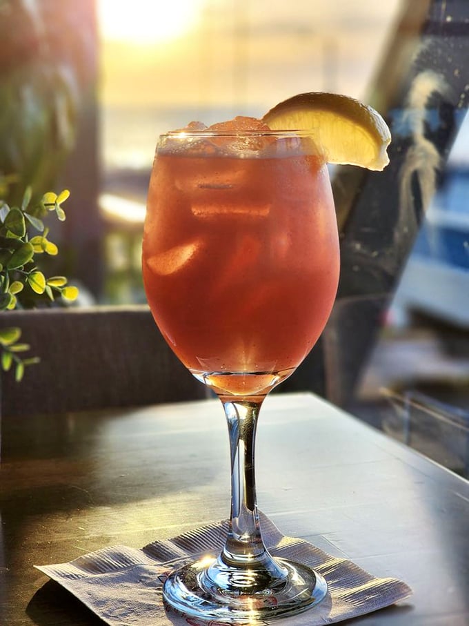 This isn't just a strawberry lemonade—it's California sunshine captured in a glass, with a sunset-worthy hue.