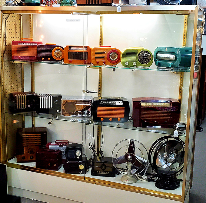 Radios from when families gathered around one device for entertainment – imagine that concept today!