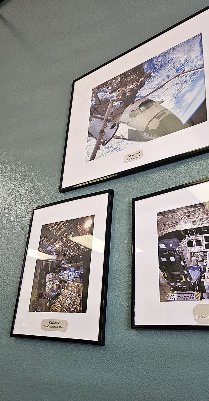 Wall art celebrating the Space Coast's proud history—because breakfast tastes better with a side of local pride.