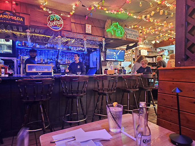 The bar – where locals and tourists alike gather to swap fish tales. Some of them might even be true.