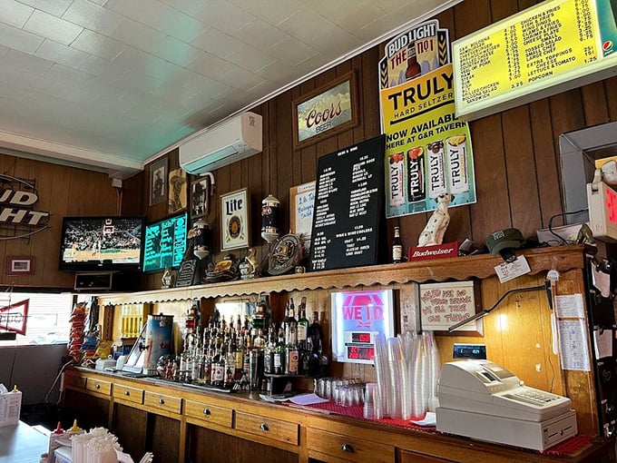 The bar area – where sports on TV and cold drinks create the perfect backdrop for the main event happening on your plate.