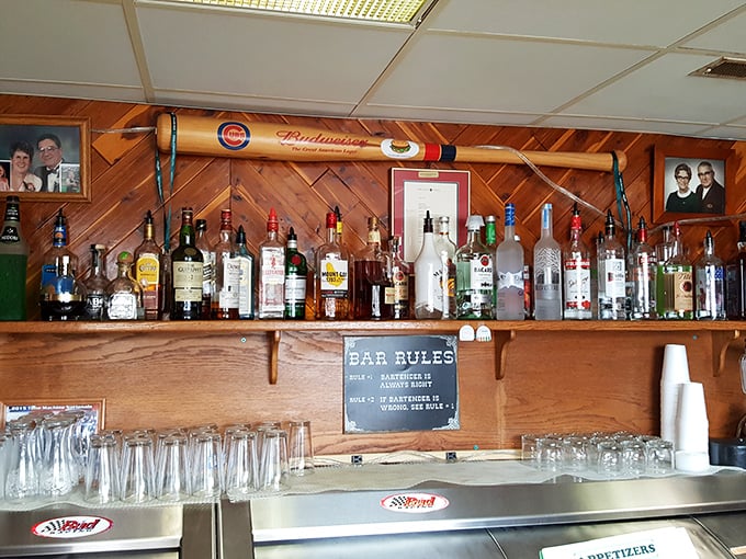 The bar lineup stands at attention like soldiers in the noble army of good times.