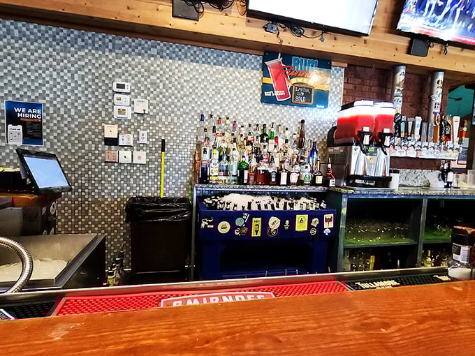 A well-stocked bar promises liquid companionship for your seafood journey—from local craft beers to cocktails that complement briny treasures.
