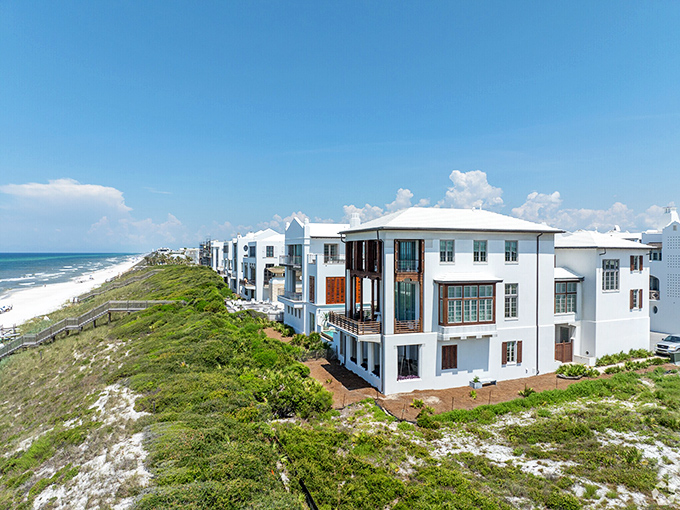 Architectural elegance meets coastal practicality in these beachfront homes, where some lucky retirees have discovered affordable housing with million-dollar views.
