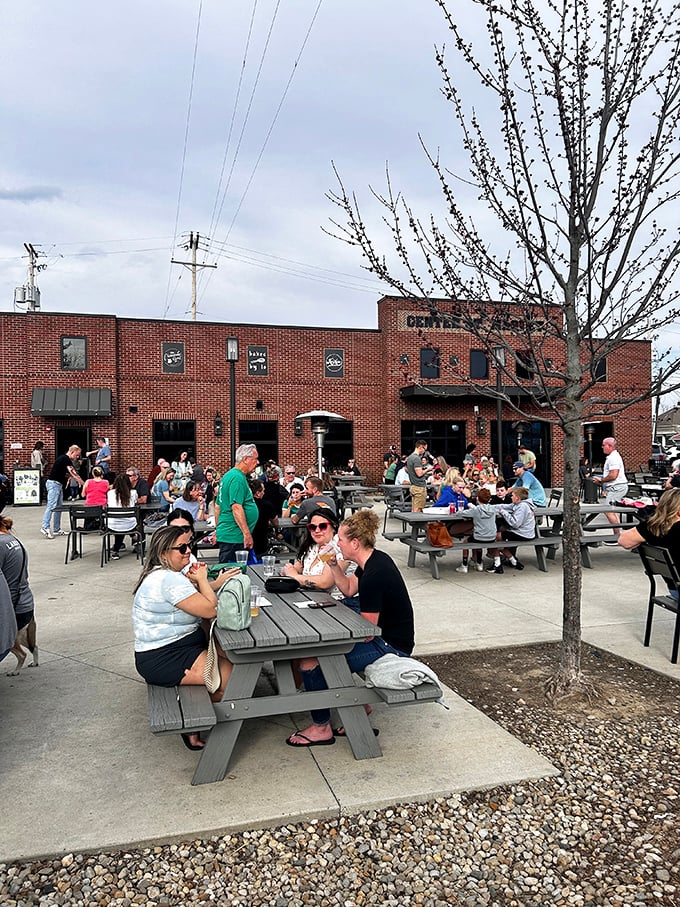 On sunny days, these picnic tables become the hottest real estate in Hilliard, where strangers become friends over shared pastry recommendations.
