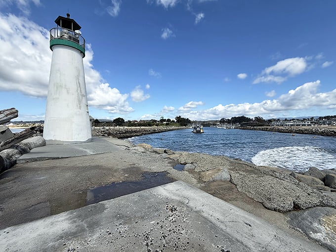 The jetty path stretches toward the lighthouse like nature's red carpet. Each step brings you closer to that "I can't believe this is in my backyard" feeling.