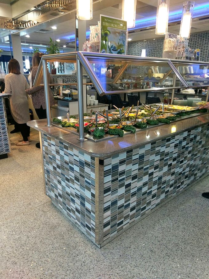 The salad bar – nature's candy store for adults who want to pretend they're being healthy before demolishing a slice of pie.