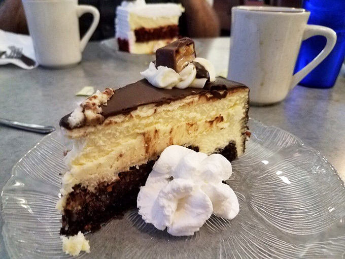 A slice of cake that understands the importance of balance—chocolate, vanilla, and whipped cream in perfect proportion. Coffee mandatory.