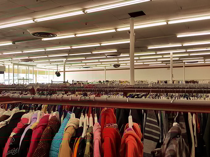 The clothing section stretches to infinity. Like a fabric-filled "Field of Dreams"—if you browse it, treasures will come.