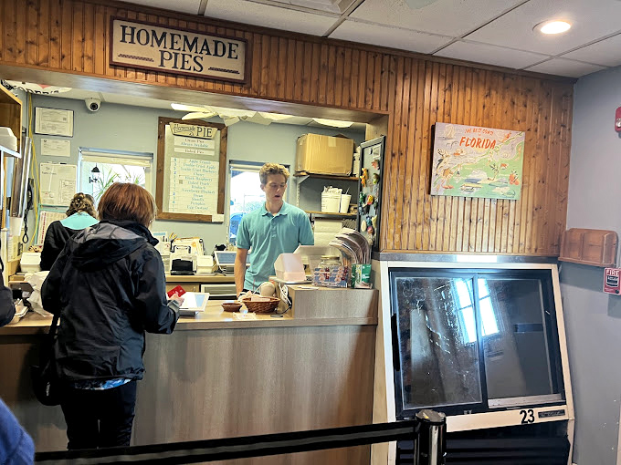 "Homemade Pies" isn't just a sign—it's a promise. The pie counter at Yoder's is where willpower goes to surrender gracefully.