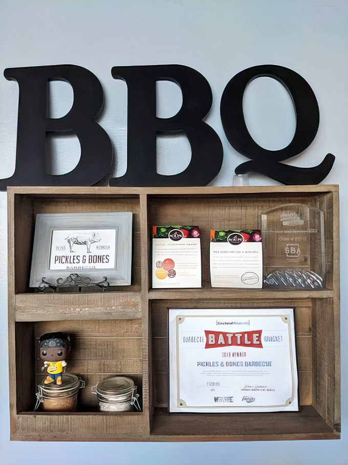 When your BBQ joint wins awards, you display them proudly. Each plaque represents countless hours of smoke, sweat, and delicious tears.