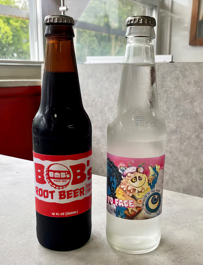Nostalgia in bottles—Bob's own root beer and cream soda come in glass because plastic would be an insult to tradition and taste.