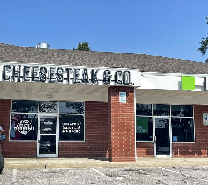The exterior view—a beacon of hope for the hungry. That sign isn't just a name; it's a promise of deliciousness within.