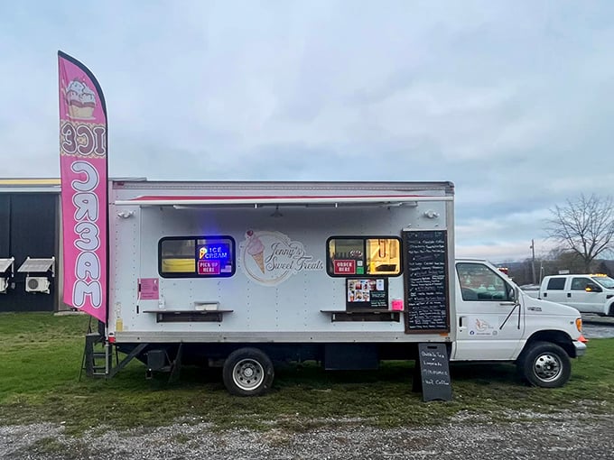 The ice cream truck provides sweet relief for shoppers whose bargain hunting has worked up an appetite – because treasure hunting burns serious calories.