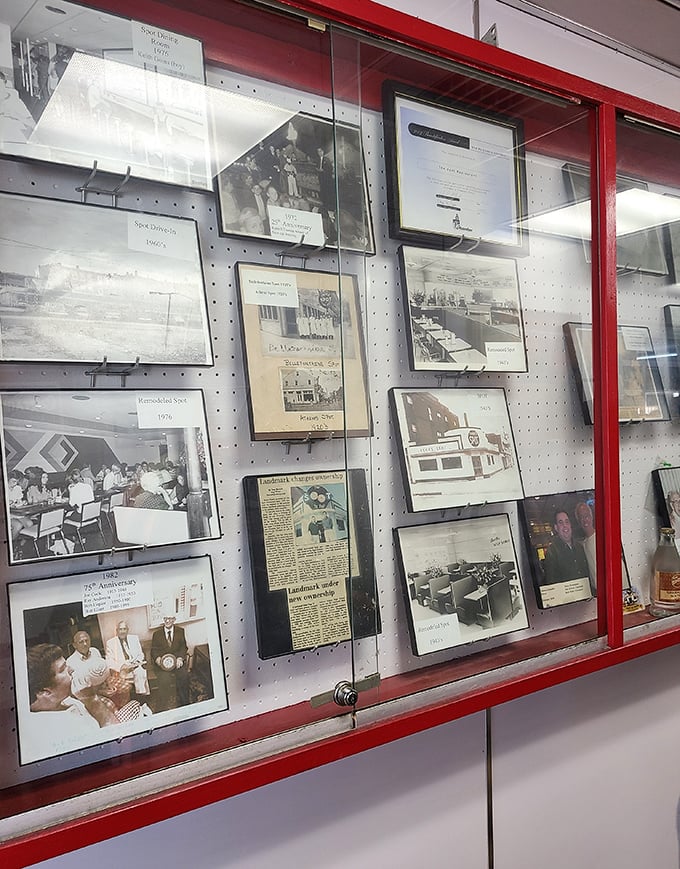 The wall of memories tells stories that menus can't—a community's history preserved alongside its favorite recipes.