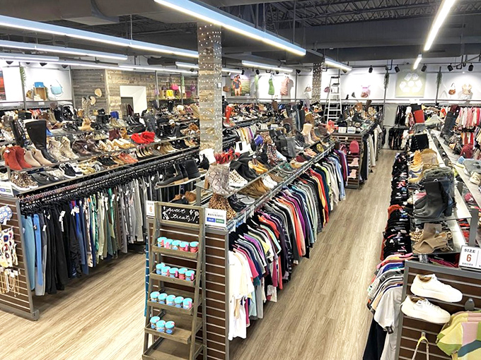An interior view that proves organization is next to godliness in the secondhand world—this is retail therapy without the chaos.