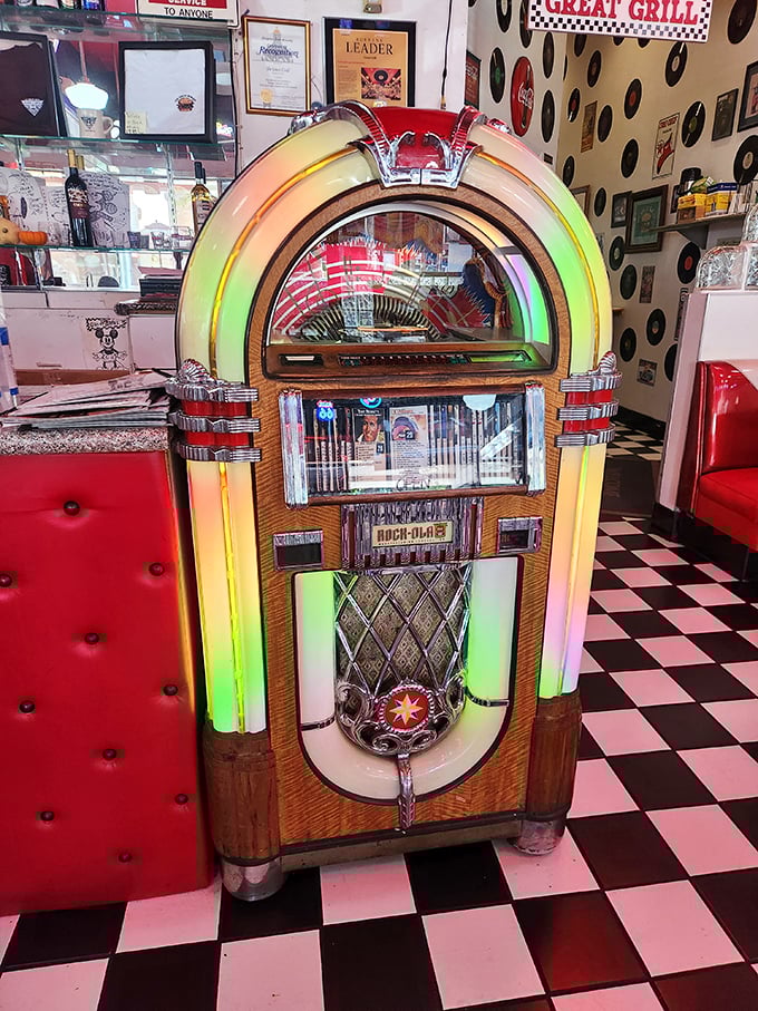 This isn't just a jukebox – it's a time machine with buttons. Drop a quarter and suddenly you're dancing with your first crush.