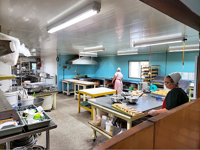 A rare glimpse into the kitchen reveals the choreographed dance of Amish bakers turning simple ingredients into extraordinary creations.