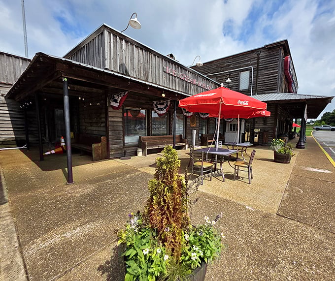 The outdoor seating area offers a moment to digest both your meal and the simple pleasure of watching Tennessee life unfold at its own unhurried pace.