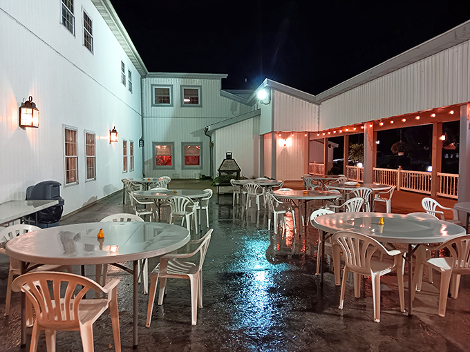 Evening dining al fresco adds another dimension to the Gasthof experience. These simple tables have hosted countless family celebrations and first dates. 