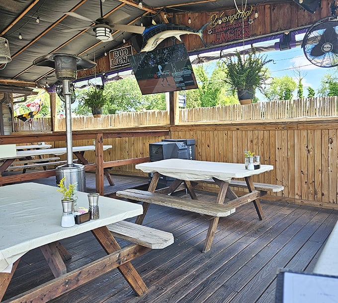 Outdoor dining where fresh air enhances every bite and conversation flows like fine wine.