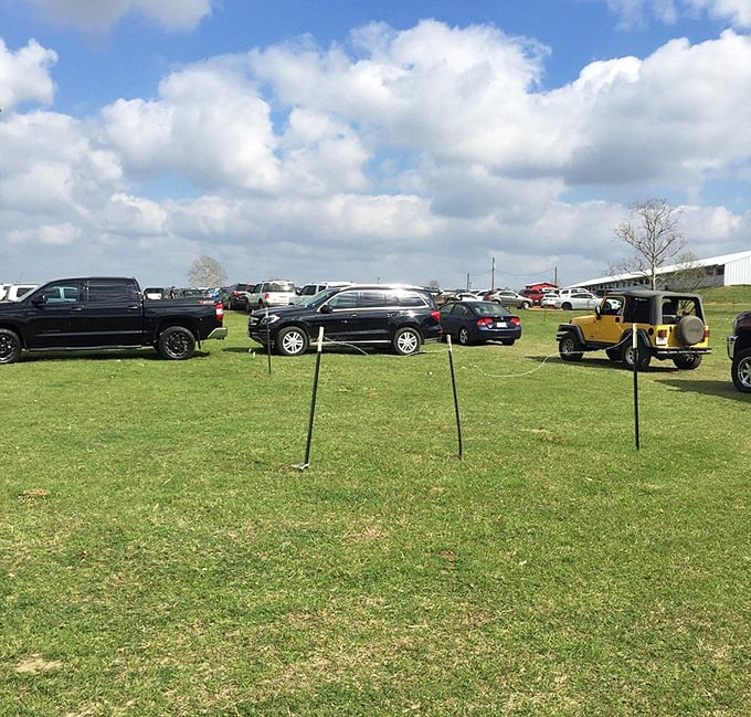 The parking field fills up early—a testament to treasure hunters who know the early bird gets the vintage doorknob.