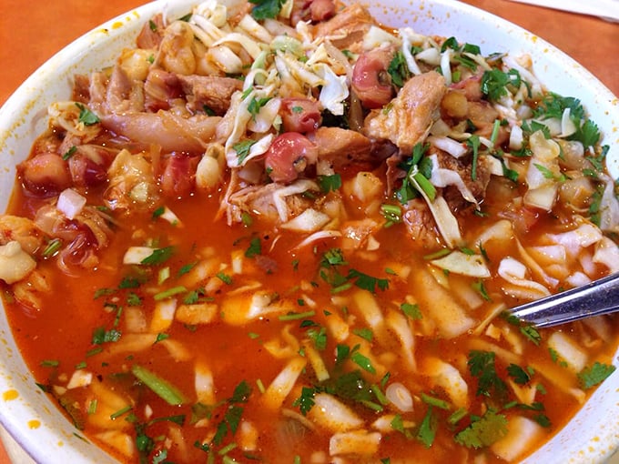 This pozole isn't just soup—it's a hug in a bowl. The hominy and pork swimming in that rich broth could cure whatever ails you.