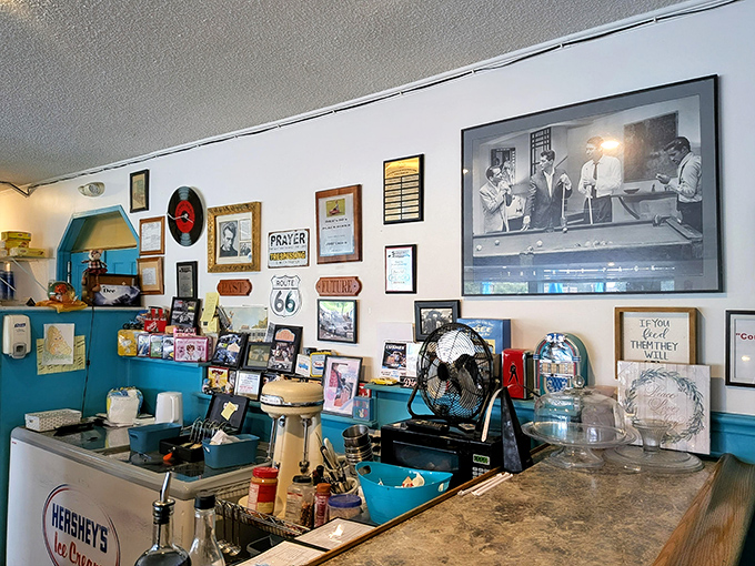 The counter area isn't just where orders happen—it's command central for coffee refills, friendly banter, and the occasional life advice from whoever's manning the register.