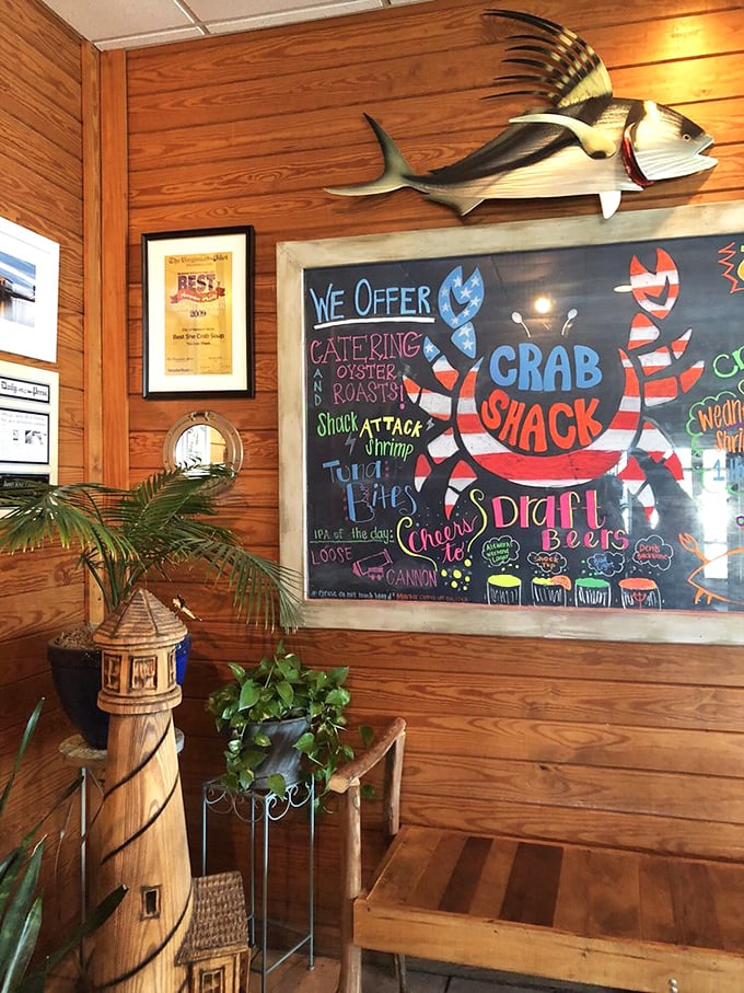 Nautical touches everywhere remind you that this isn't some corporate seafood chain—it's a place where the ocean meets Virginia hospitality.