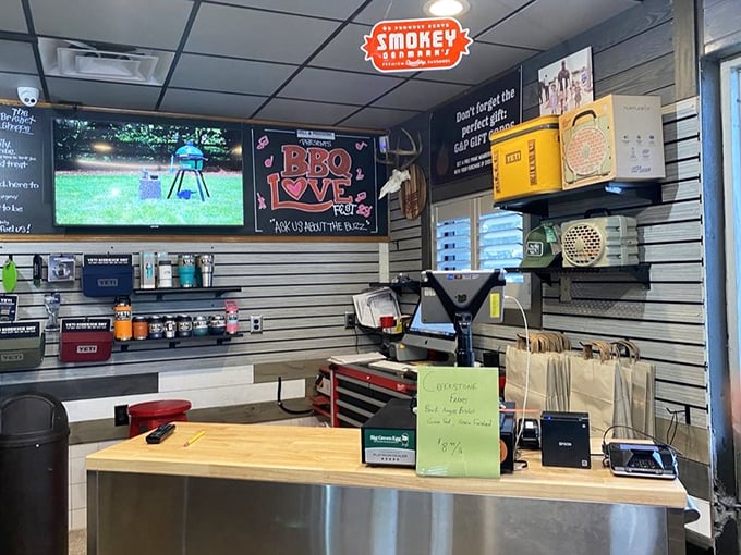 The "BBQ Love" sign says it all – this isn't just cooking, it's a passion project served with a side of Tampa hospitality.