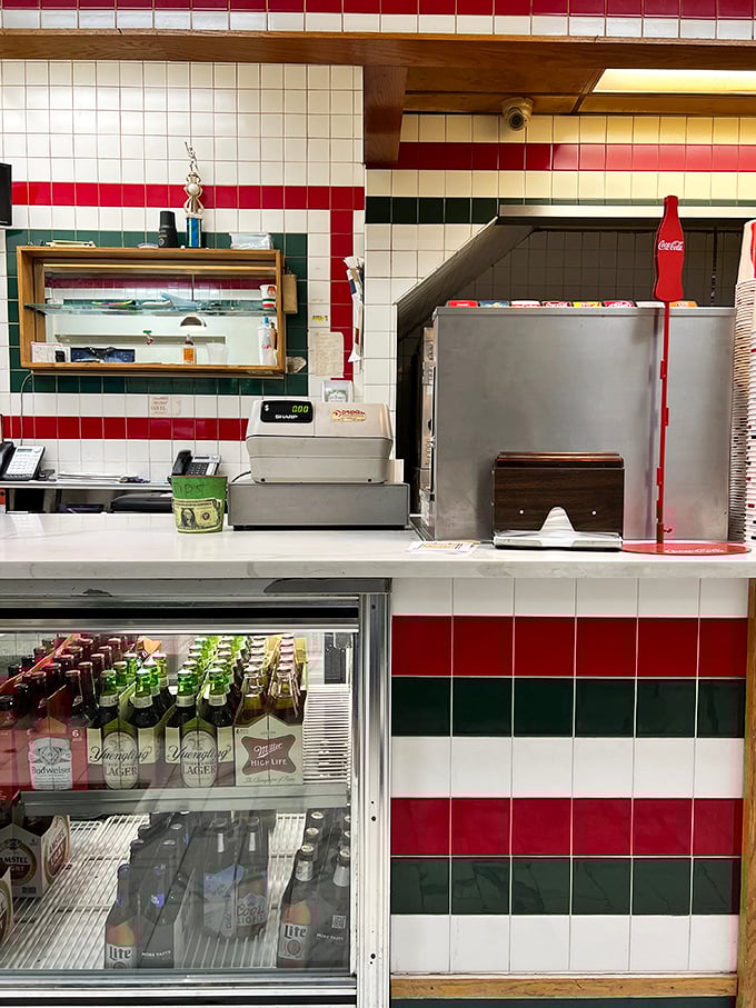 Behind the counter, where pizza dreams come true. Simple, efficient, and focused on what matters—getting great food to hungry people.