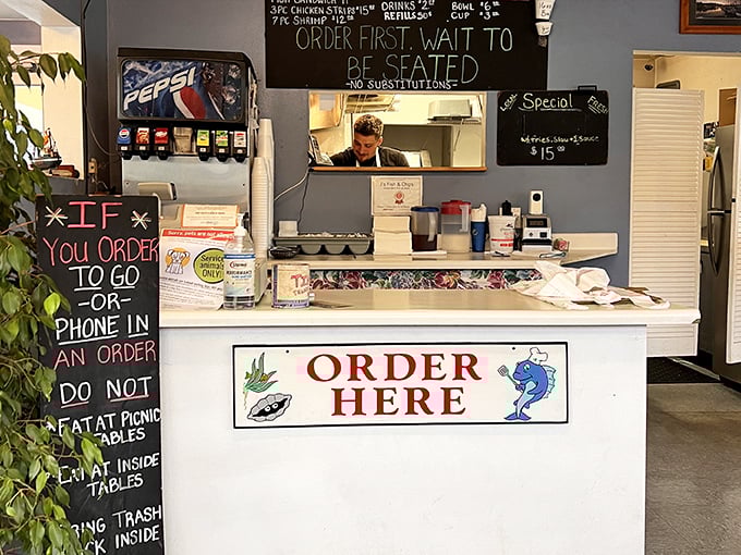 "ORDER HERE" says the sign, and who are we to argue? The straightforward approach extends from menu to service.