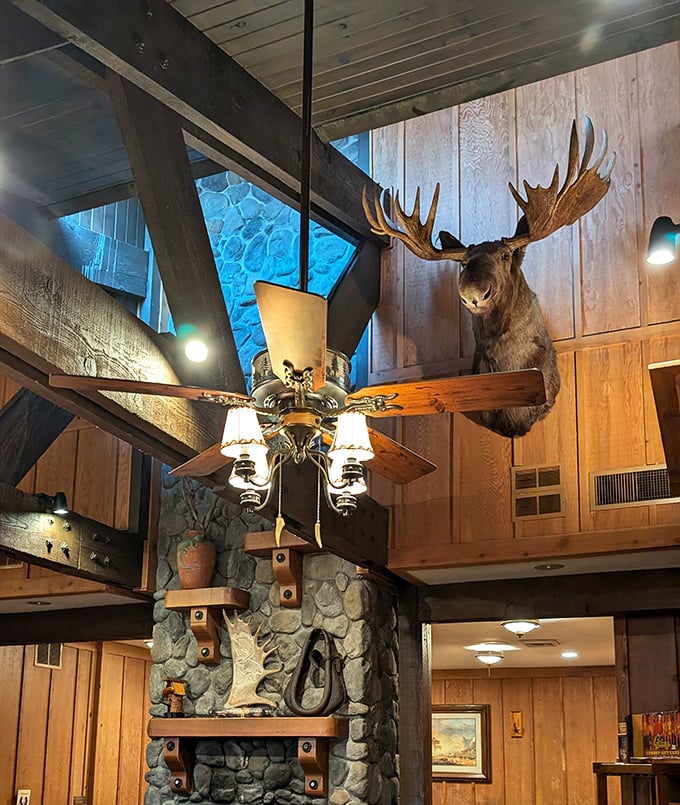 That moose has witnessed thousands of "mmms" and "aahs." The rustic décor creates the perfect backdrop for meat-induced euphoria.