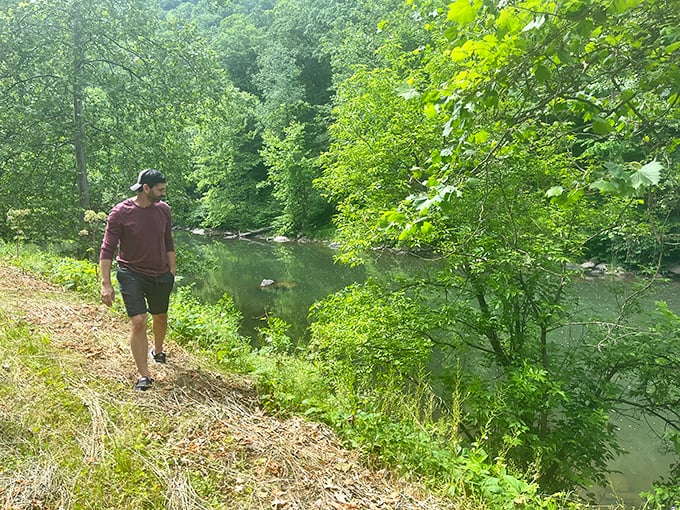 Riverside trails offer moments of tranquility that no spa package can match. The original surround sound was just water over rocks.