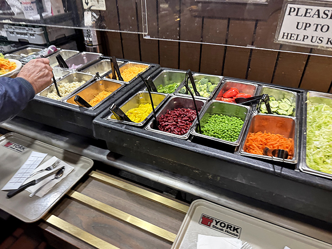 A salad bar that takes fresh seriously—crisp vegetables and quality toppings make healthy choices feel absolutely indulgent.