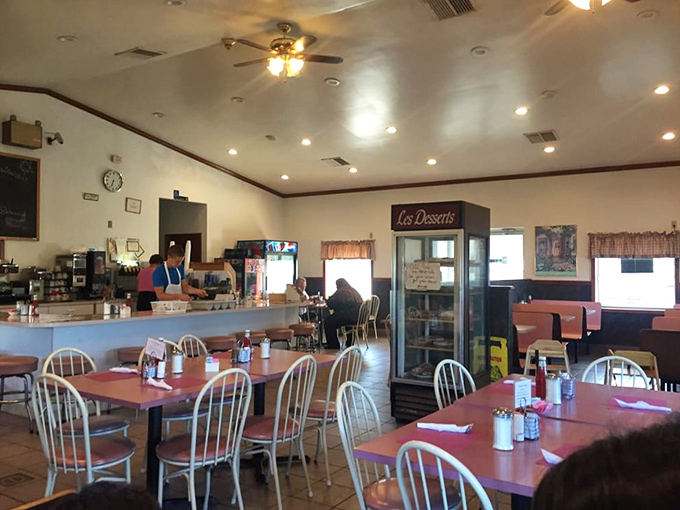 The dining room at Mary's doesn't need fancy decor—it lets the clinking of forks and genuine laughter provide the ambiance.