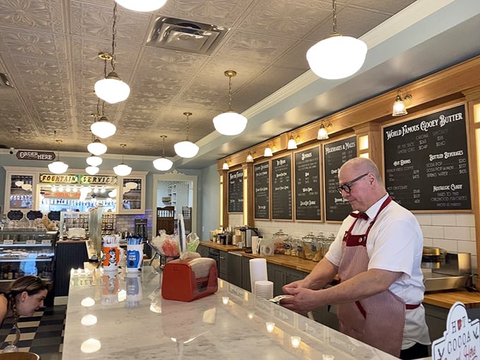 Behind every great soda fountain is someone in a bow tie who knows their way around a phosphate – the unsung heroes of dessert.