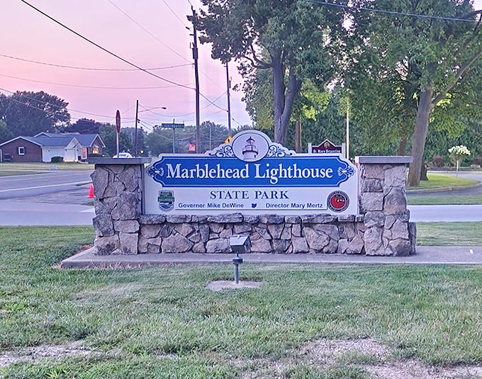 The state park sign marks your arrival at one of Ohio's most photographed spots – camera ready!