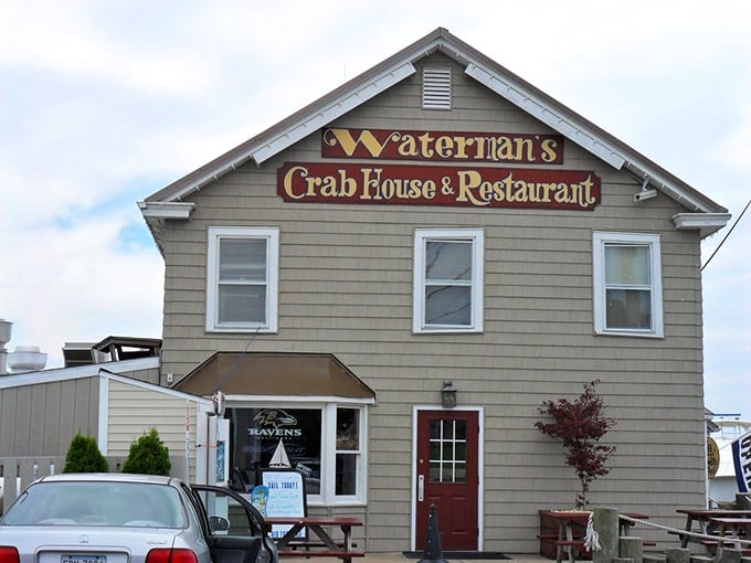 The sign promises "Crab House & Restaurant," but locals know it's really "Heaven & Paradise." This facade has welcomed seafood pilgrims for generations.