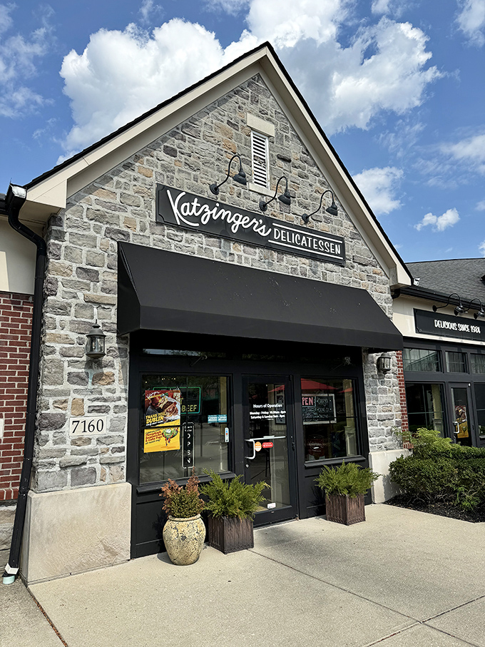 On sunny days, Katzinger's stone exterior practically glows with sandwich potential. The address—7160—might as well be coordinates to your next great meal.