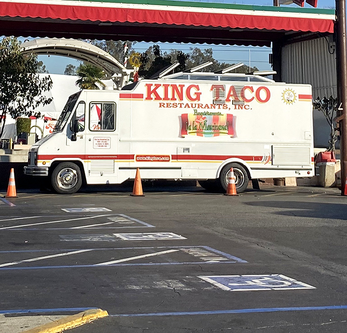 The King Taco truck—where the magic happens on wheels. Mobile deliciousness that brings the kingdom to you.