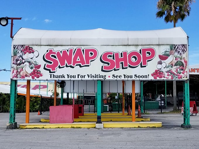 The iconic signage glows like a beacon for bargain hunters from Boca to Miami Beach.
