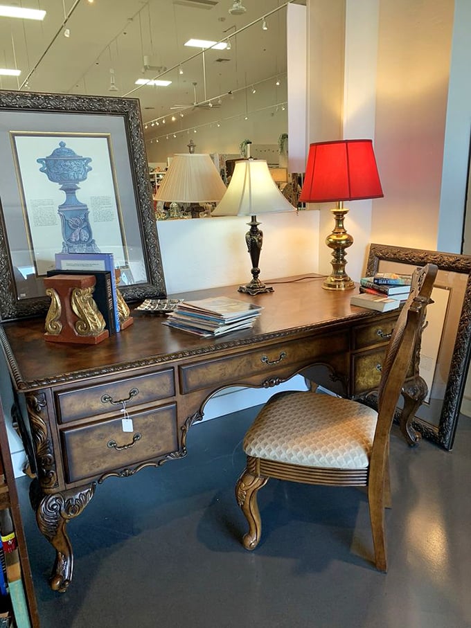 This ornate desk isn't just furniture—it's a time machine to an era when correspondence was an art form and emails didn't exist.