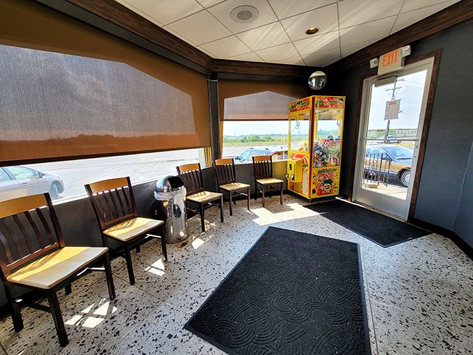 The waiting area where anticipation builds and friendships form over the shared understanding that good things come to those who wait for pancakes.